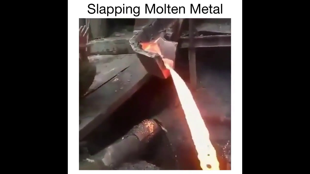 Slapping Molten Metal Lava #shorts - YouTube