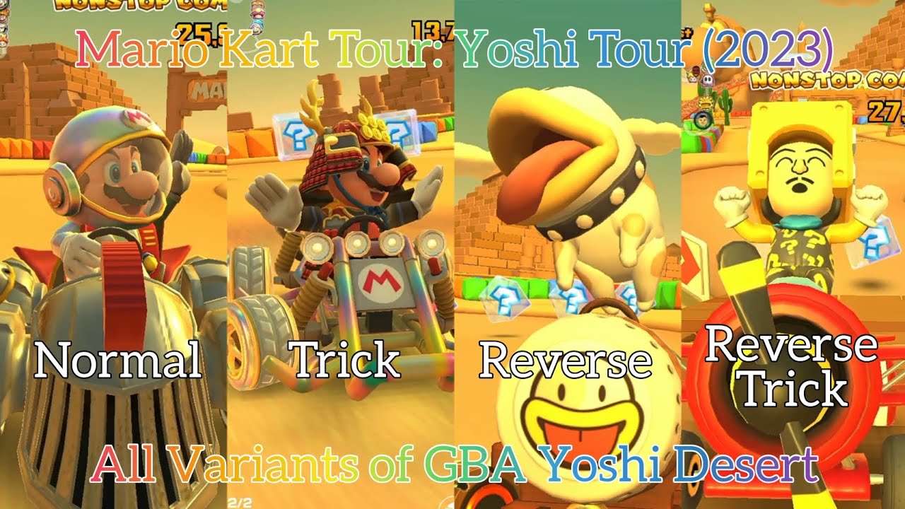 All Variants of GBA Yoshi Desert | Mario Kart Tour | Yoshi Tour (2023 ...