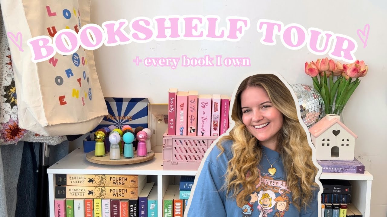 BOOKSHELF TOUR + every book I own! - YouTube
