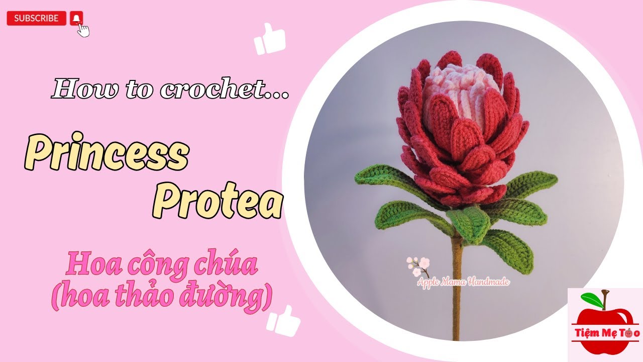#21 Hướng dẫn móc hoa Protea ( Hoa thảo đường/ hoa công chúa)/ How to crochet Princess Protea ...