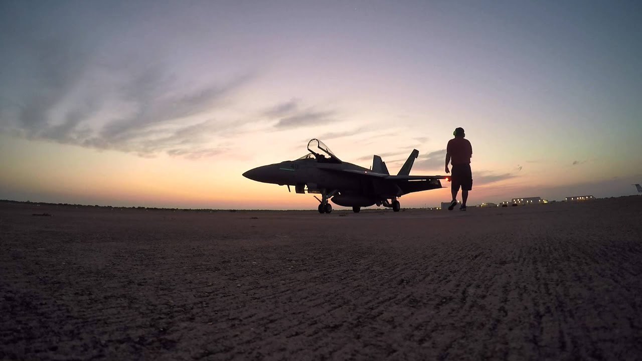 F/A-18E Super Hornet Engine Start Up / Afterburner Take Off at Sunrise ...