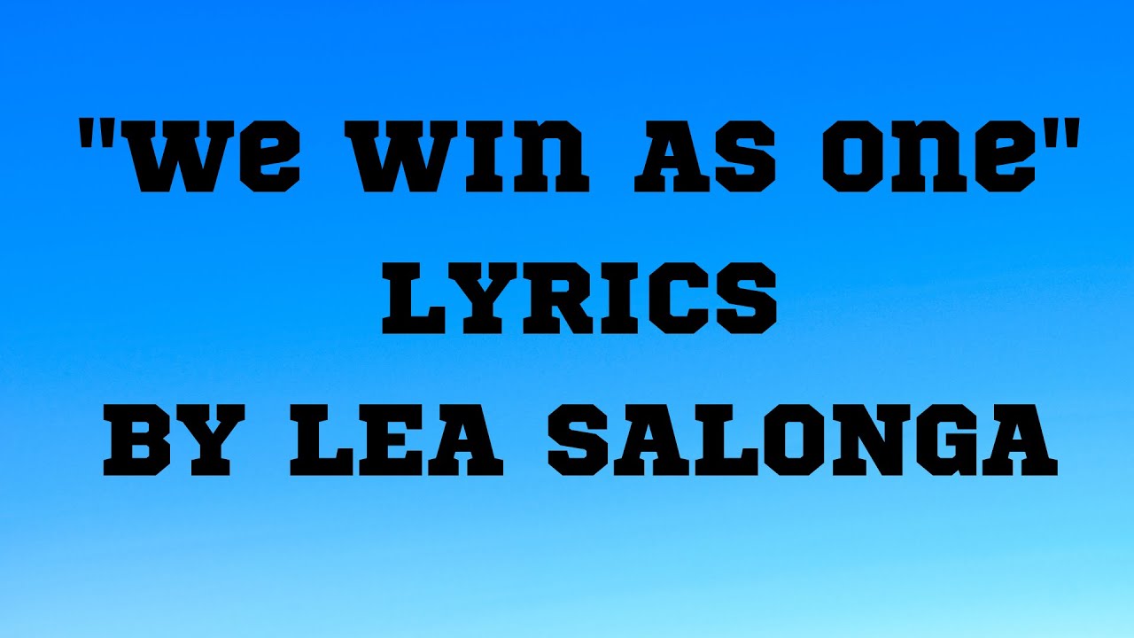We Win As One Lyrics - YouTube
