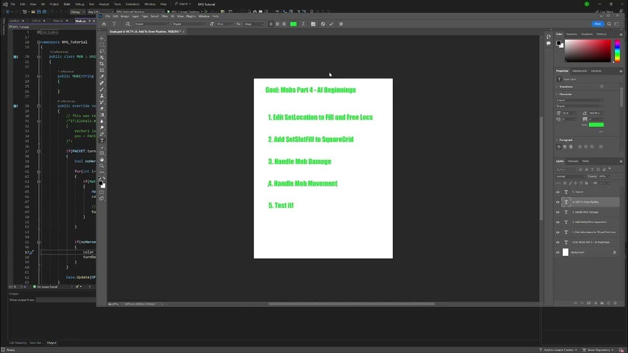 Mobs Part 4 - Basic AI, Moving and Attacking - Monogame Dev Tutorials C# - p 2-17 - YouTube