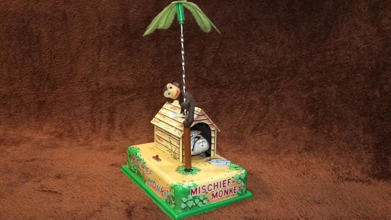 50s Masudaya Mischief Monkey Vintage Battery Tin Toy Japan - YouTube