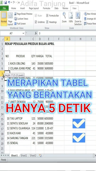 CARA MERAPIKAN TABEL EXCEL OTOMATIS YANG BERANTAKAN DENGAN CEPAT #tutorialexcel # ...