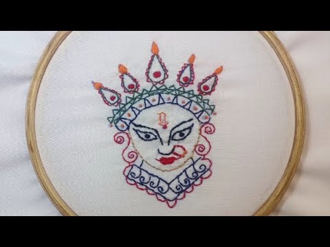 Navratri Day 6 l Maa Durga Embroidery Design l Hand Embroidery for ...