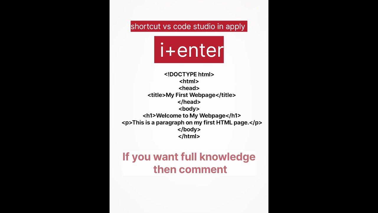 Html shortcuts || How do we write our first code? || #html #css # ...