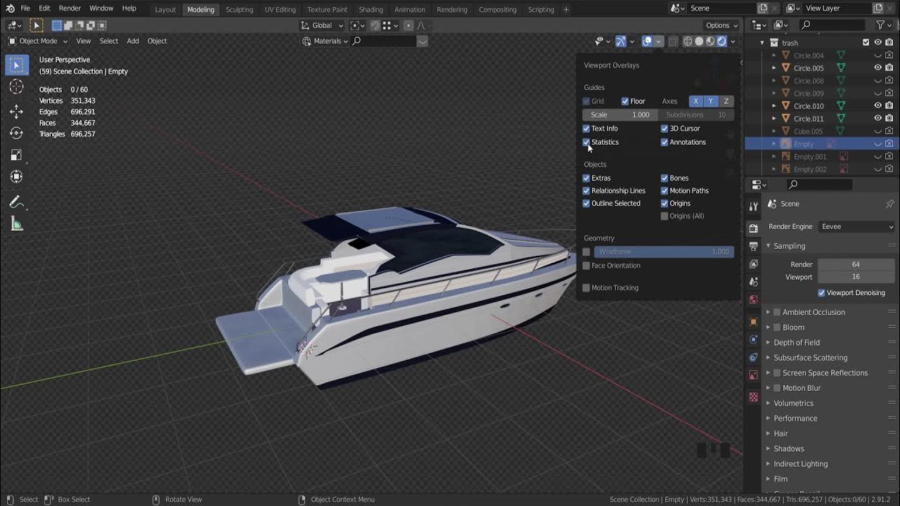 Where To Find Poly Count Statistics In Blender? | How do I show ...
