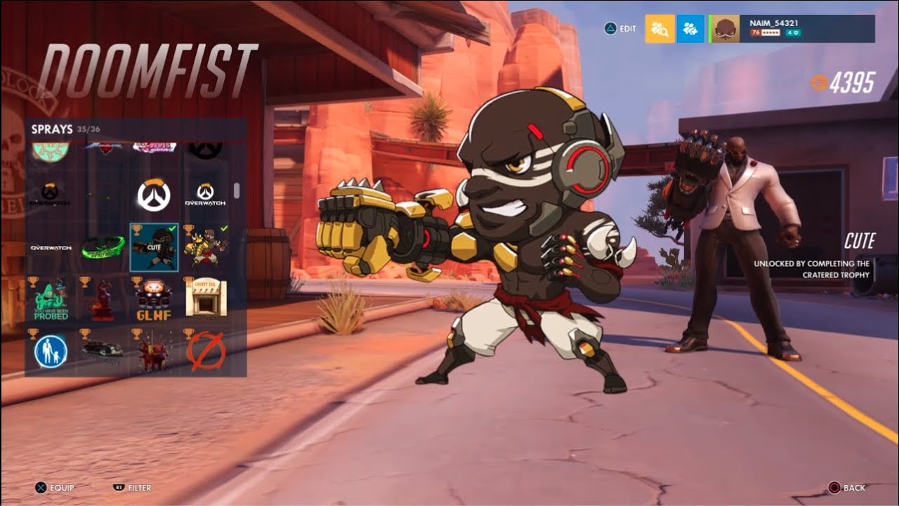 How I got Doomfist's Cute Spray (Cratered) | Overwatch Trophy Hunting ...