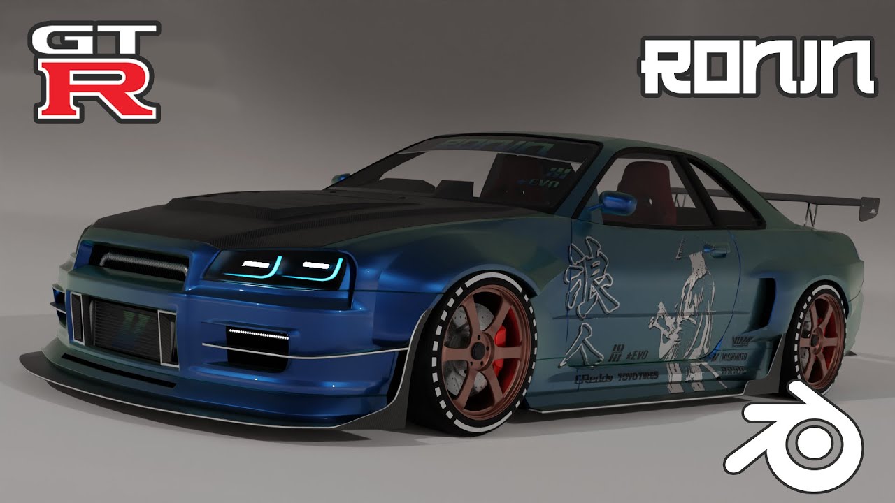 Nissan Skyline GT-R (R34) Project: RONIN (Blender Render) - YouTube