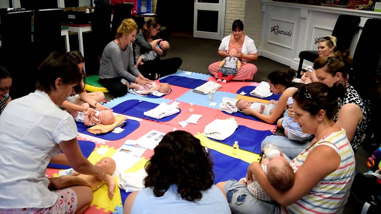 Health Visitor explaining baby massage and swimming - YouTube