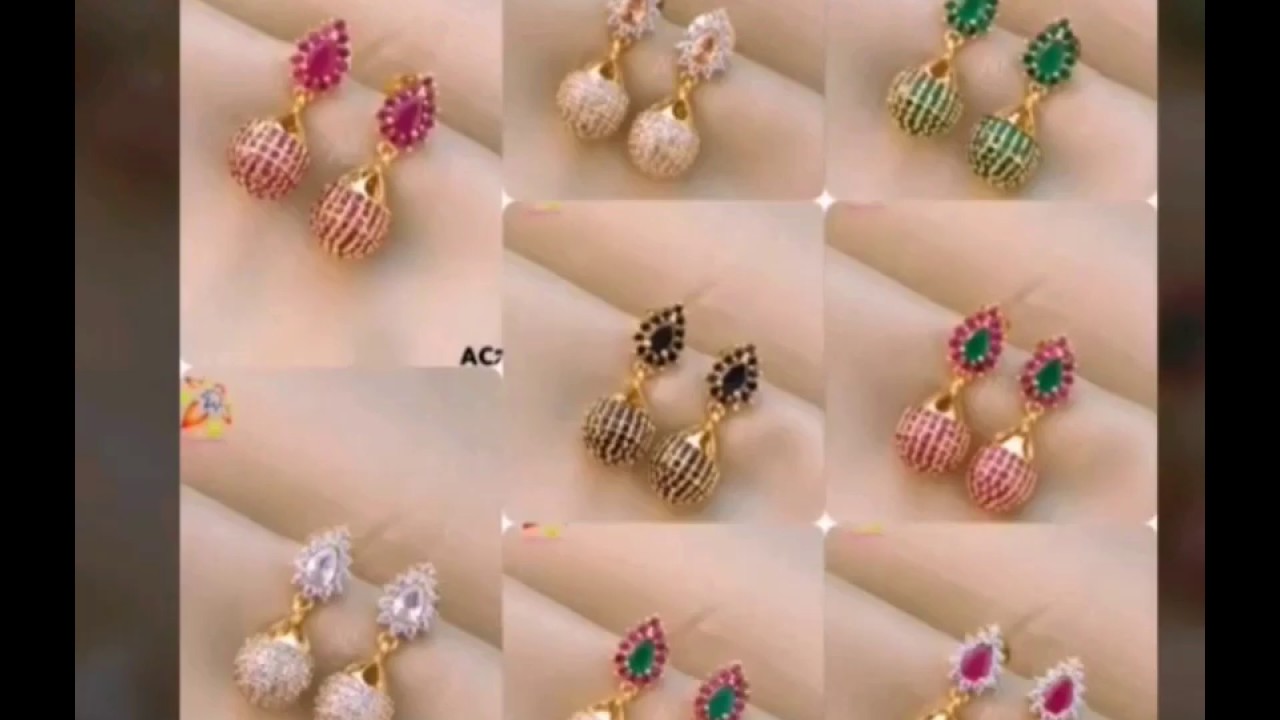 Latest ear tops designs/gold ear tops - YouTube