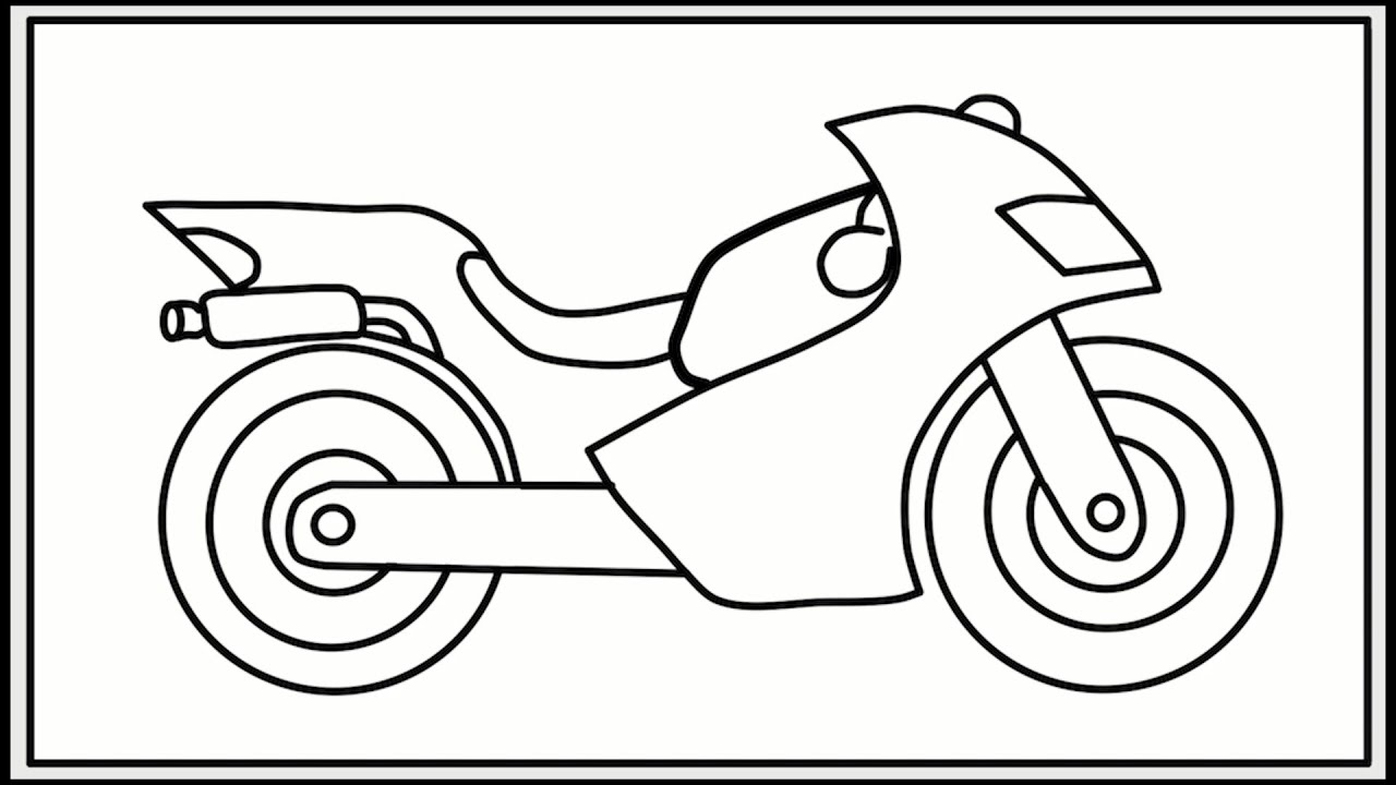 How to Draw a Motorcycle Easy Step by Step | Easy Drawing Class for ...