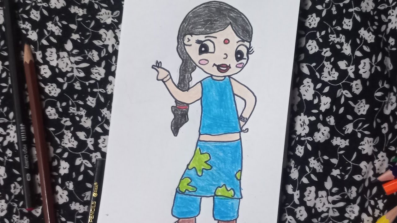 how to draw a cute chutki drawing |step by step drawing |easy Drawing ...