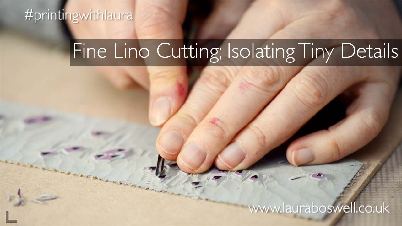 woodblock with Lino ep.7 Fine Lino Cutting; Isolating Tiny Details ...