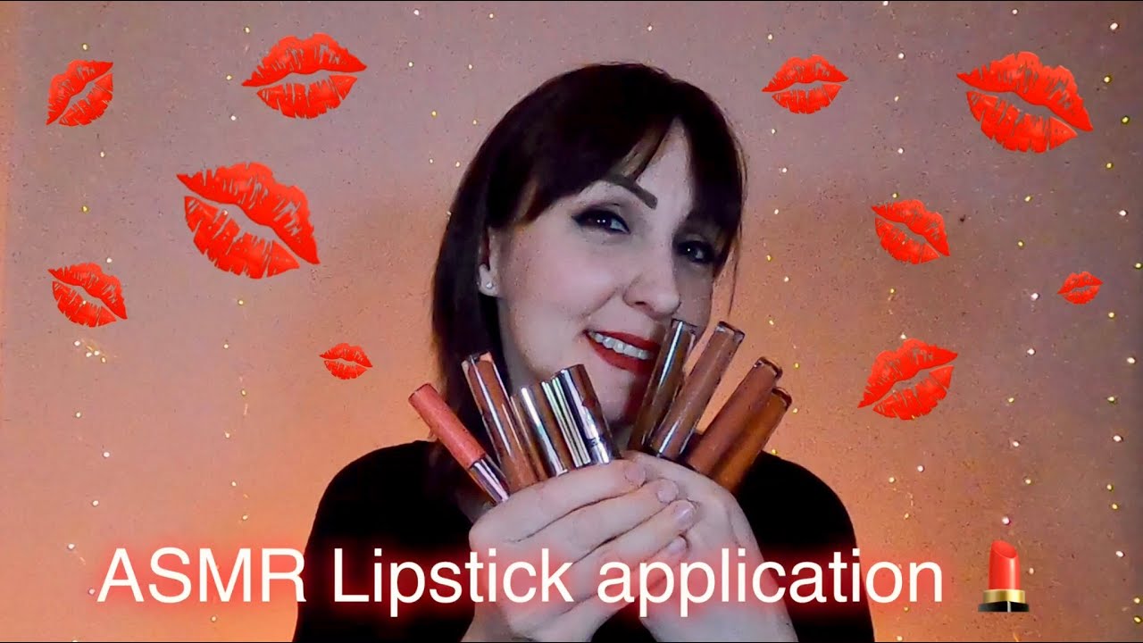 LIPSTICK APPLICATION ASMR💄💋 Mouth Sounds, lid sounds e whispering per ...