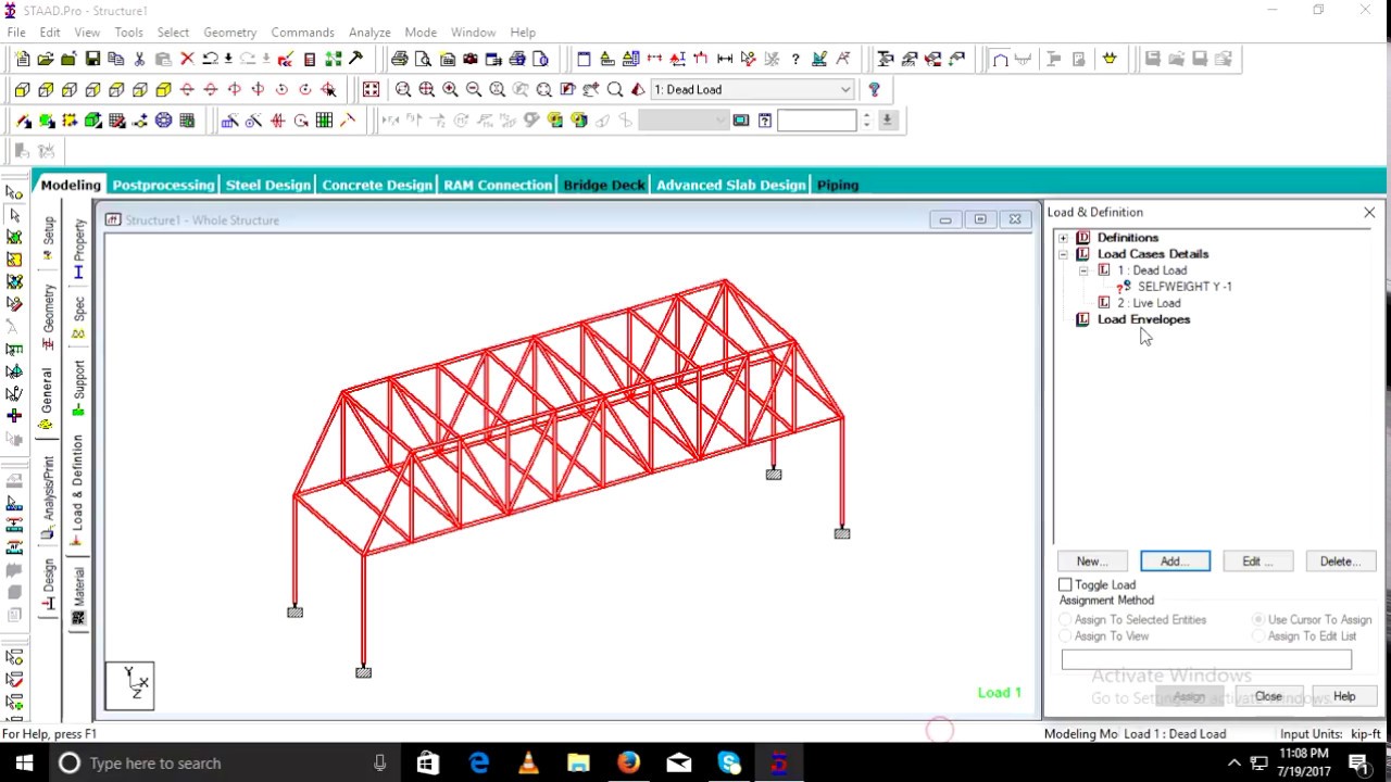 Staad Pro Truss Analysis Tutorial YouTube Staad Pro Truss Analysis Tutorial YouTube