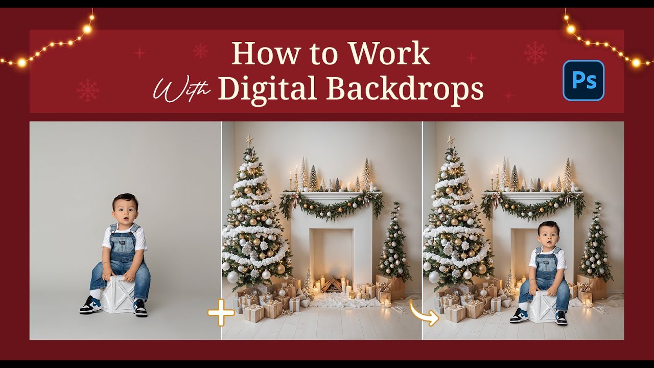 How to Work With Digital Backdrops - Children Backdrops - YouTube