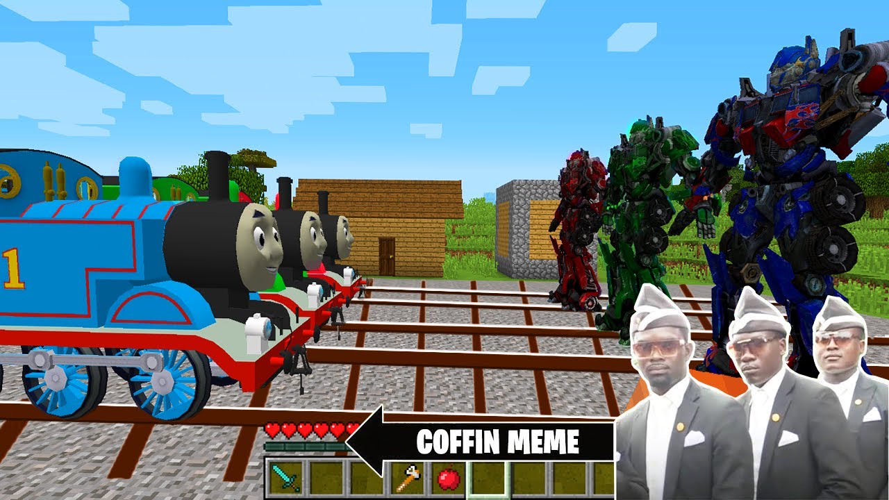 THOMAS TRANSFORMER.EXE vs THOMAS TANK in Minecraft - Coffin Meme - YouTube