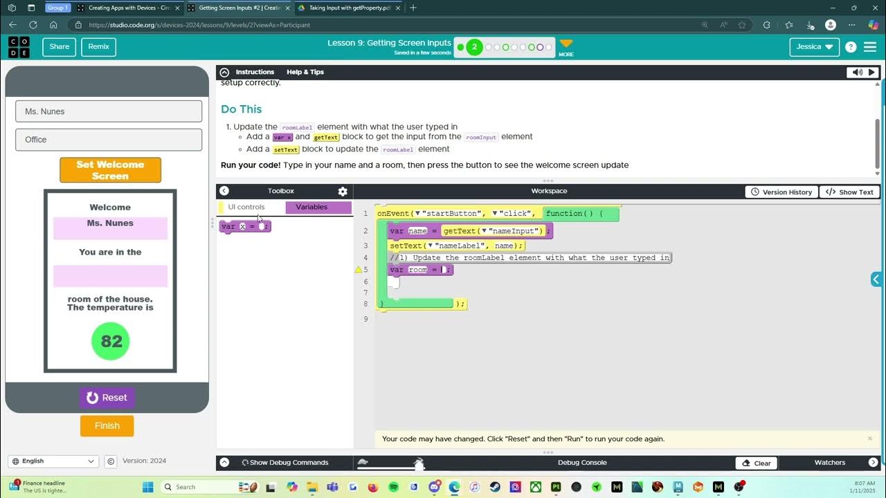 Lesson 9: Getting Screen Inputs - Level 2 - Creating Apps with Devices - Circuit Playground ...