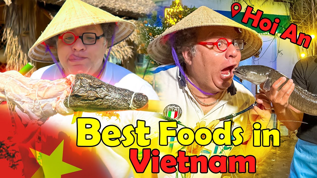 Exotic Eats in Vietnam: Crocodile, Frog, and More Street Food in Hoi An - YouTube