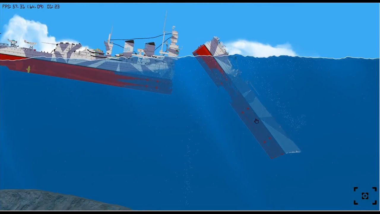HMS Hood Sinking (1941) Floating Sandbox - YouTube