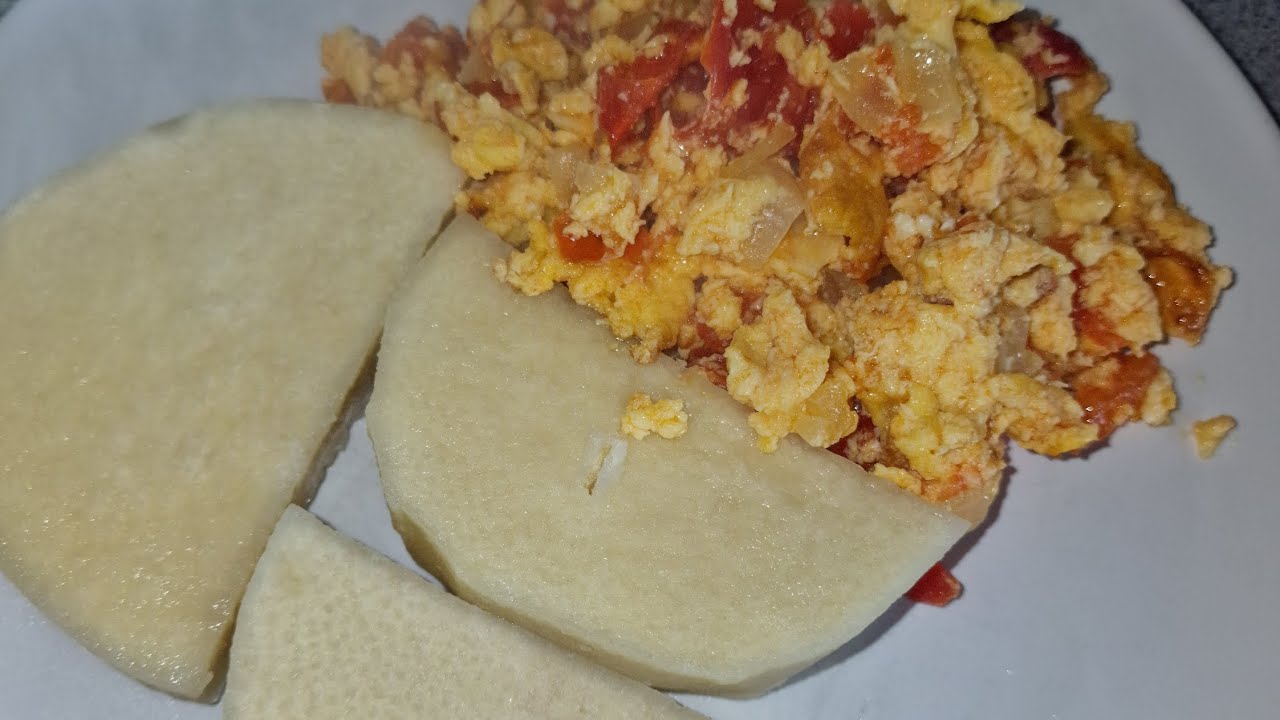 Yam and egg | Egg in tomato sauce | Simple and easy breakfast | - YouTube