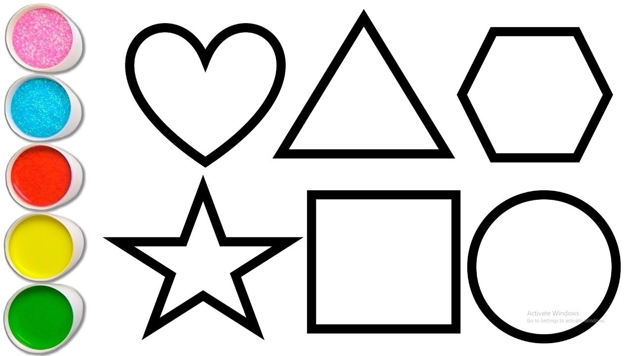 2D shapes name | shapes drawing and colouring - YouTube