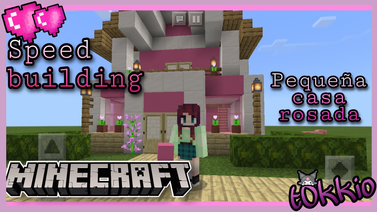 Minecraft: Speed building small pink house - YouTube