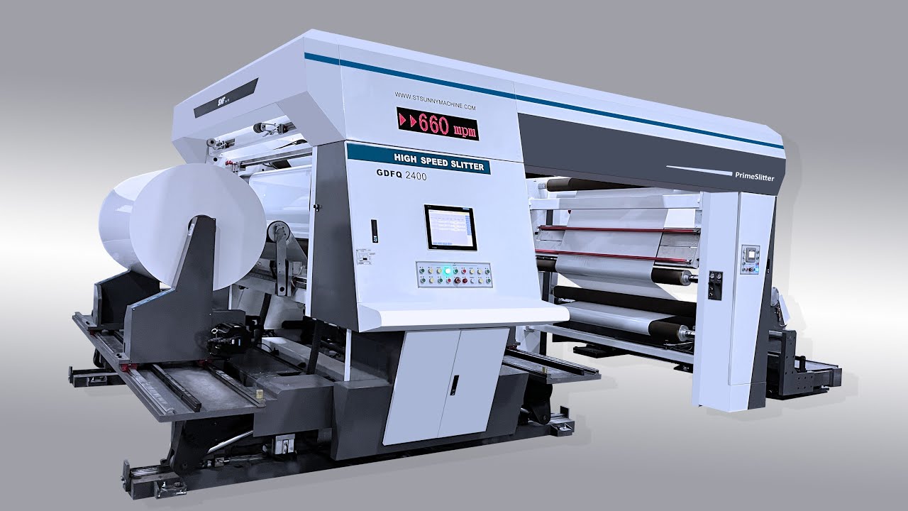 High Speed primary slitter machine rewinding diameter 1300mm - YouTube