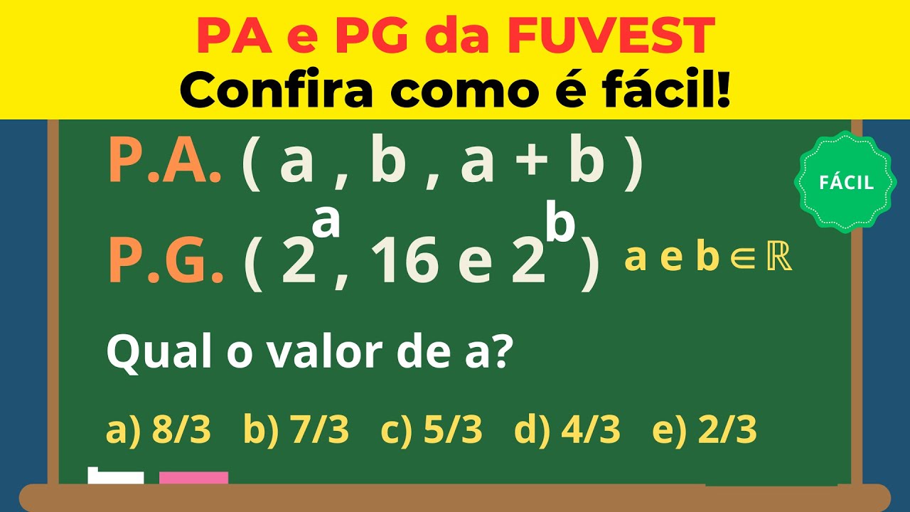 Descubra como trabalhar com PA e PG com essa questão da FUVEST! - YouTube