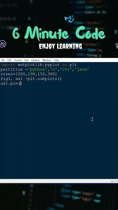Generate Pie Chart Using Python Part 11 Python Piechart 6minutecode Youtube