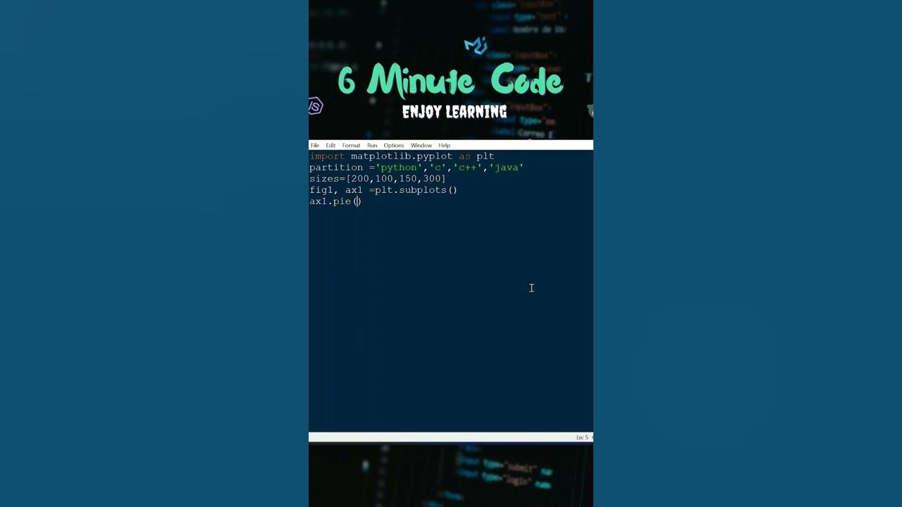 Generate Pie Chart Using Python Part 11 Python Piechart 6minutecode Youtube 9027
