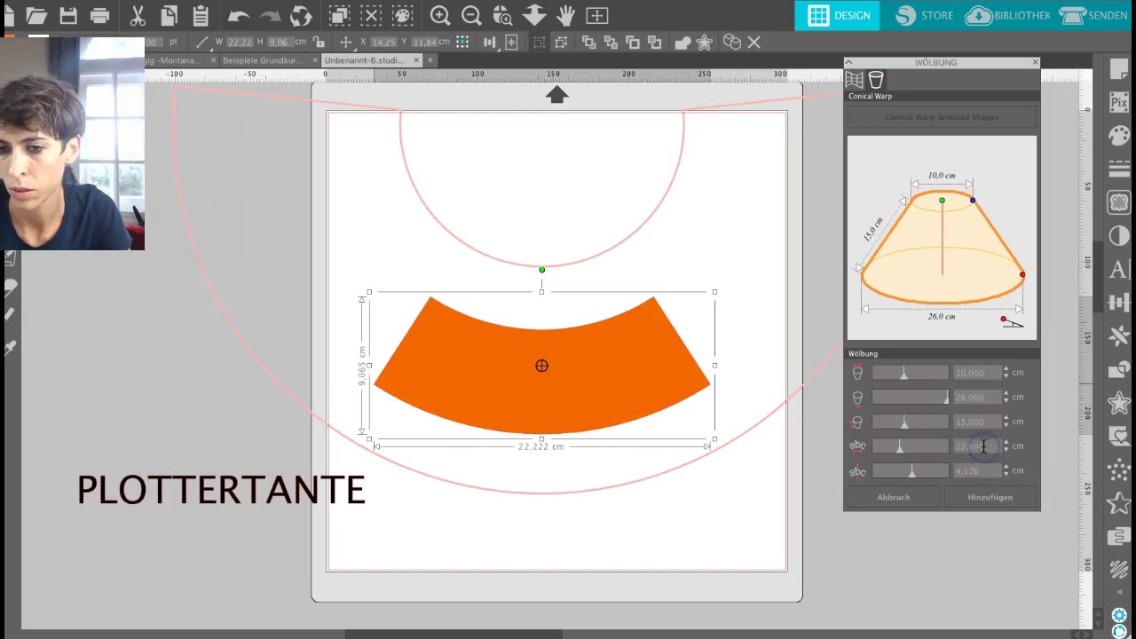 Silhouette Studio - V4 DE PLUS Conical Warp Funktion - YouTube