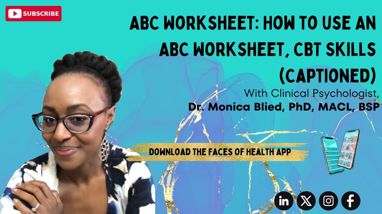 Captioned - ABC worksheet, How to Use an ABC Worksheet CBT Skills - YouTube