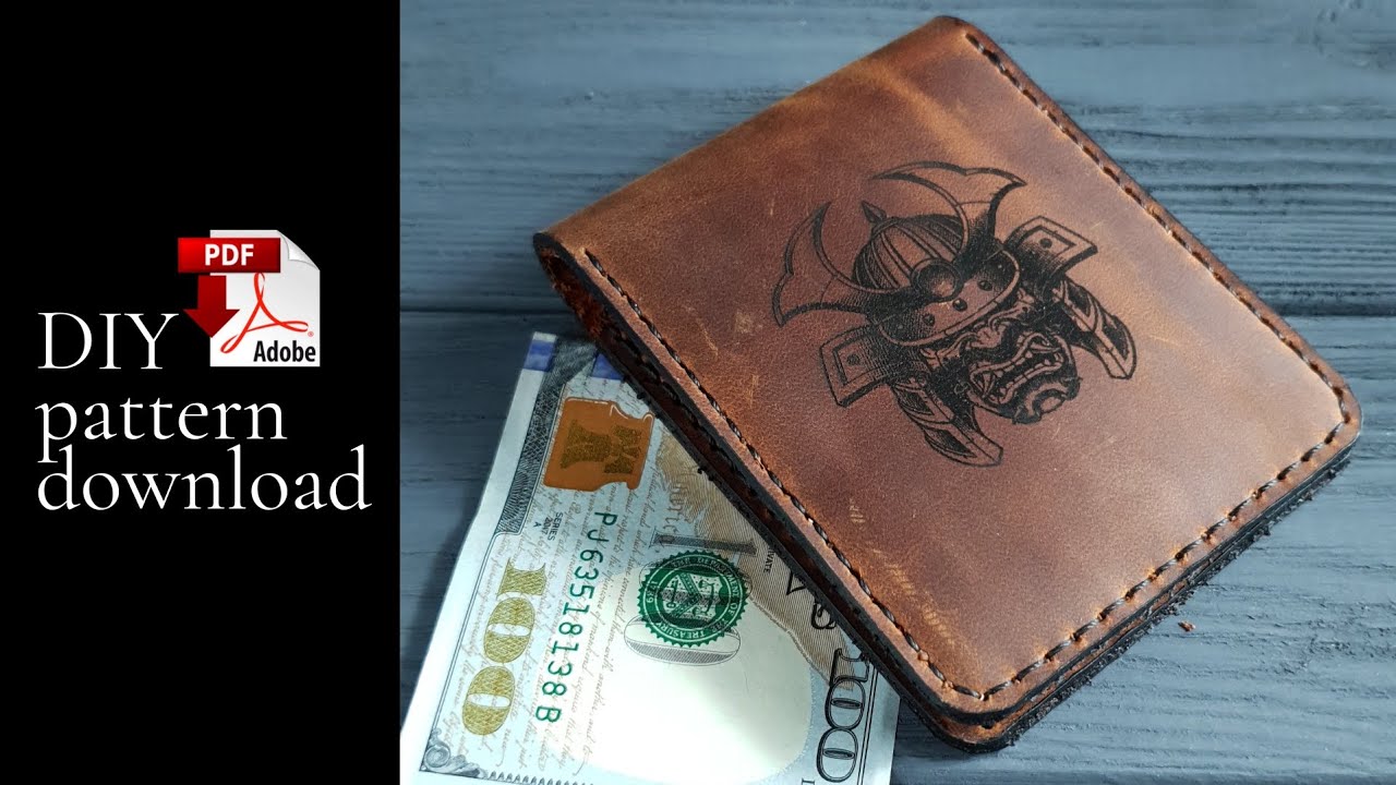 Making a simple leather wallet | PDF pattern | DIY leather wallet ...