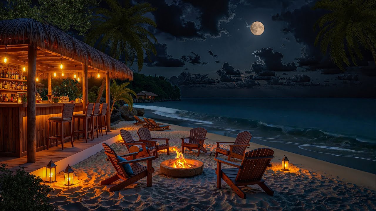 Tranquil Jazz Moonlight Retreat 🏝️ Soft Jazz By The Sea Brings Harmony ...