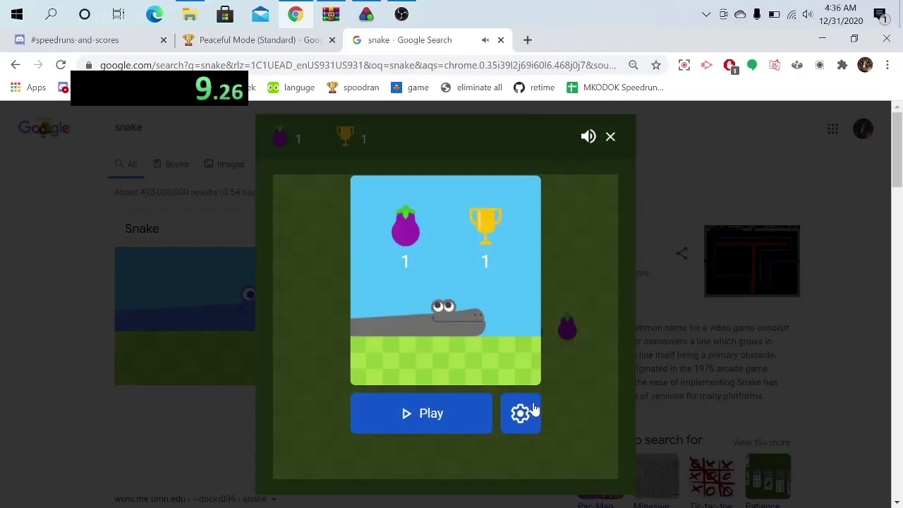 google snake 1 apple all modes speedrun 25.6 - YouTube