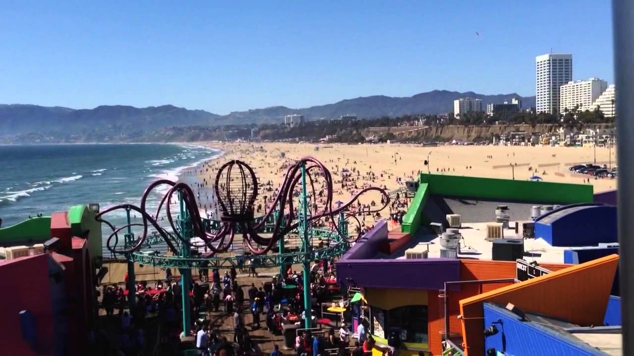 Santa Monica pier Ferris wheel spring break 2014 - YouTube