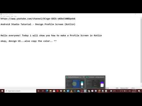 Android Tutorial (Design Profile Screen Kotlin) - YouTube