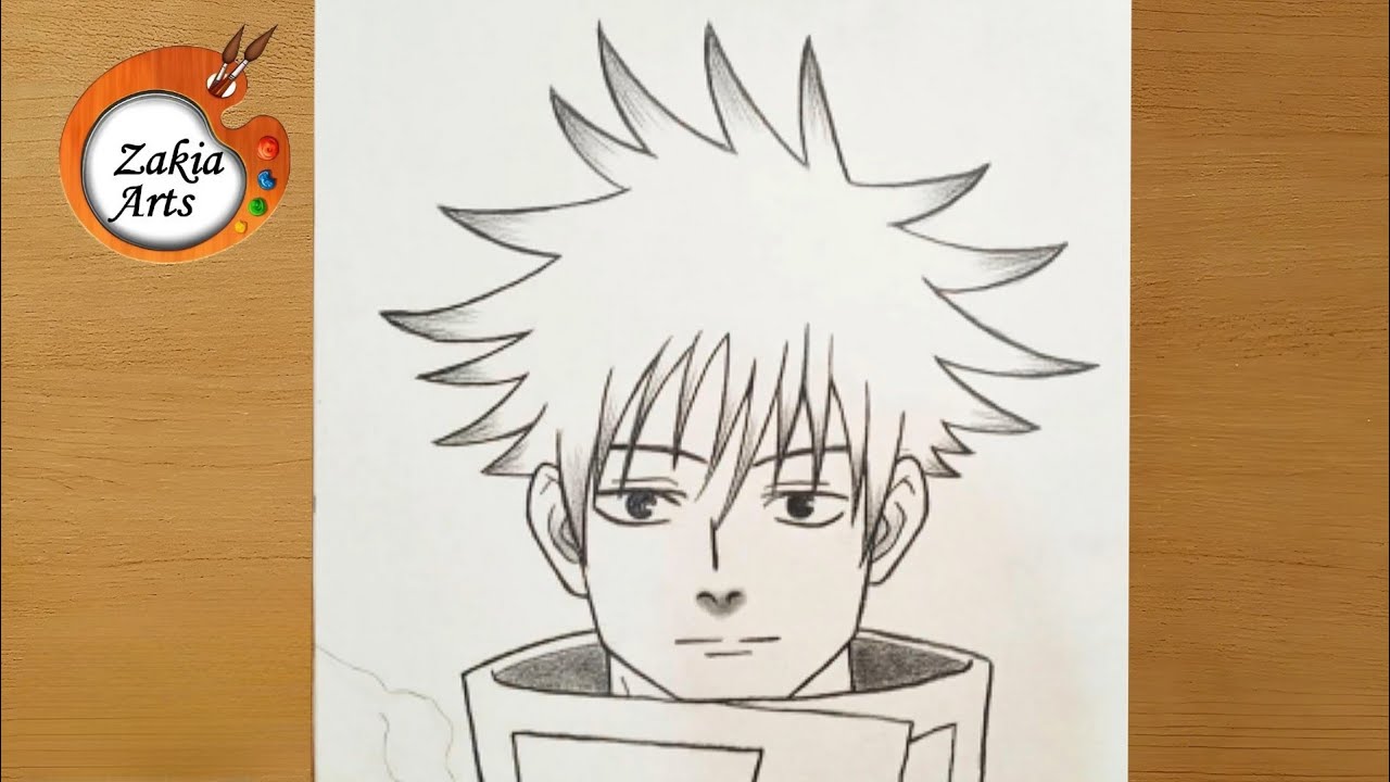 How to draw Megumi from Jujutsu Kaisen || Megumi drawing step by step ...