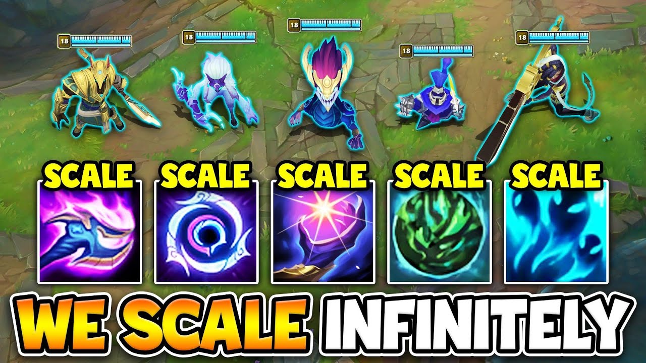 WE PLAYED 5 INFINITELY SCALING CHAMPS IN HIGH ELO! (FLEX QUEUE TO CHALLENGER) - YouTube
