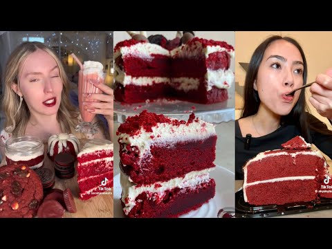 RED VELVET CAKE MUKBANG TIKTOK FOOD COMPILATION 