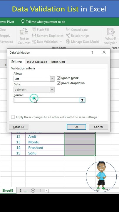 Data Validation List In Excel Excel Exceltips Exceltutorial Msexcel Developer Shorts
