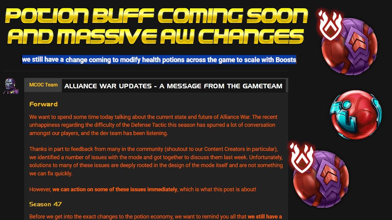 Major Potion Overhaul on The Way | Alliance Wars Improvements and More ...
