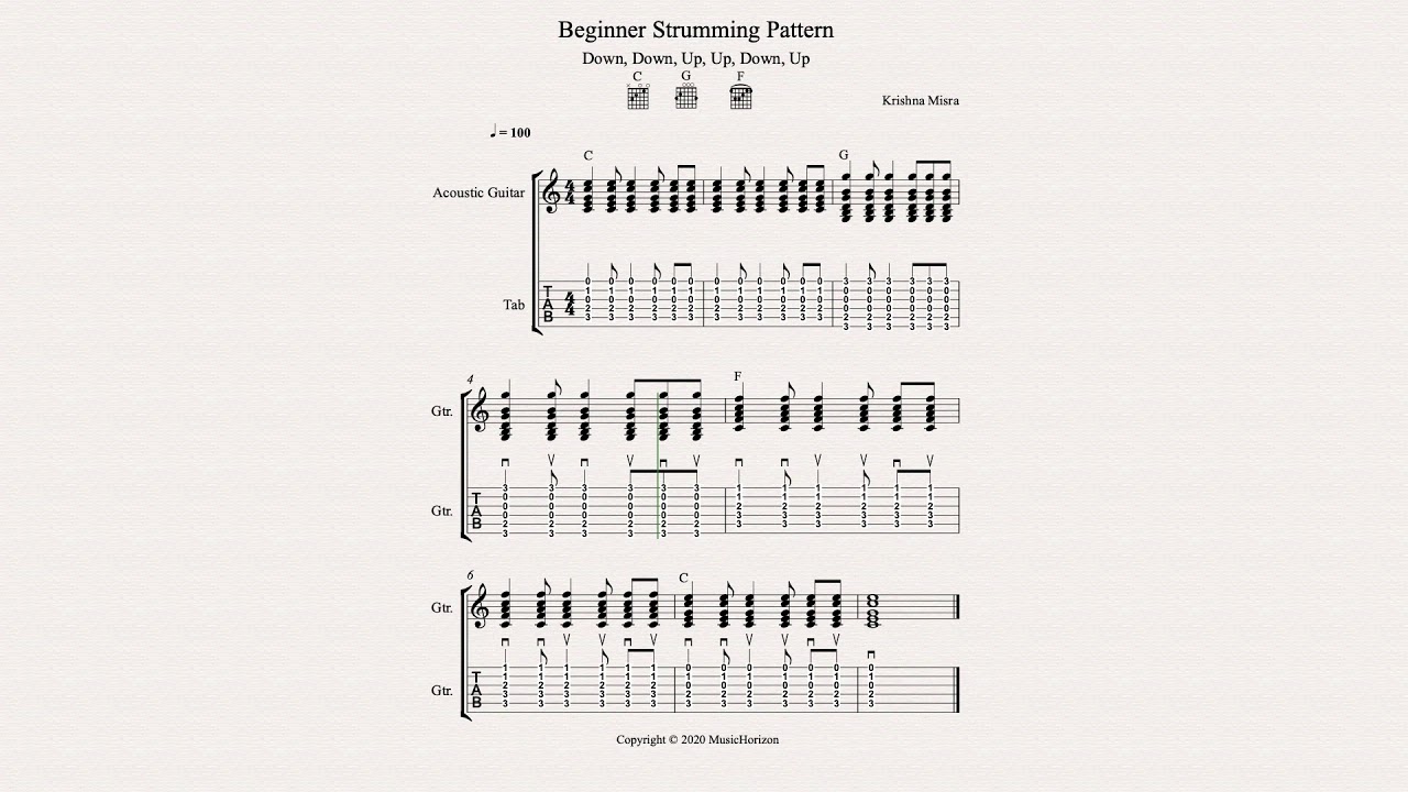 Basic Guitar Strumming Pattern - YouTube