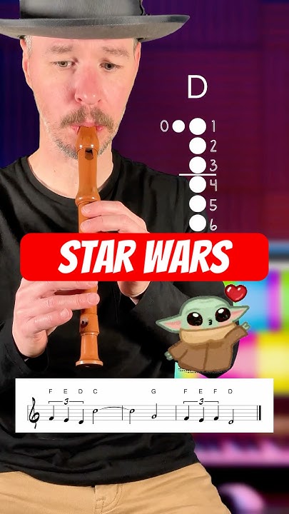 Star Wars Theme Song Recorder Tutorial #recorder #tutorial - YouTube