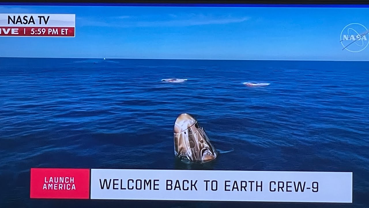 Crew 9 Astronauts splashdown 3/18/25 - YouTube