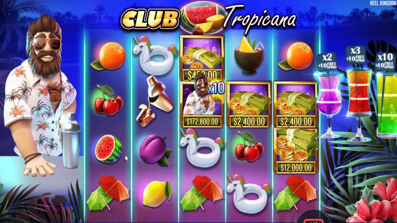 CLUB TROPICANA - BRAND NEW SLOT HIT 4 TROPICAL MAN with 10X MULTIPLIER ...