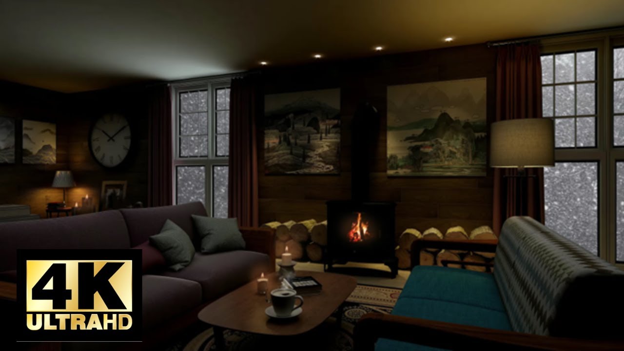 Cozy Fireplace At Home Wallpaper Background Screensaver 4K 1 HOUR ...